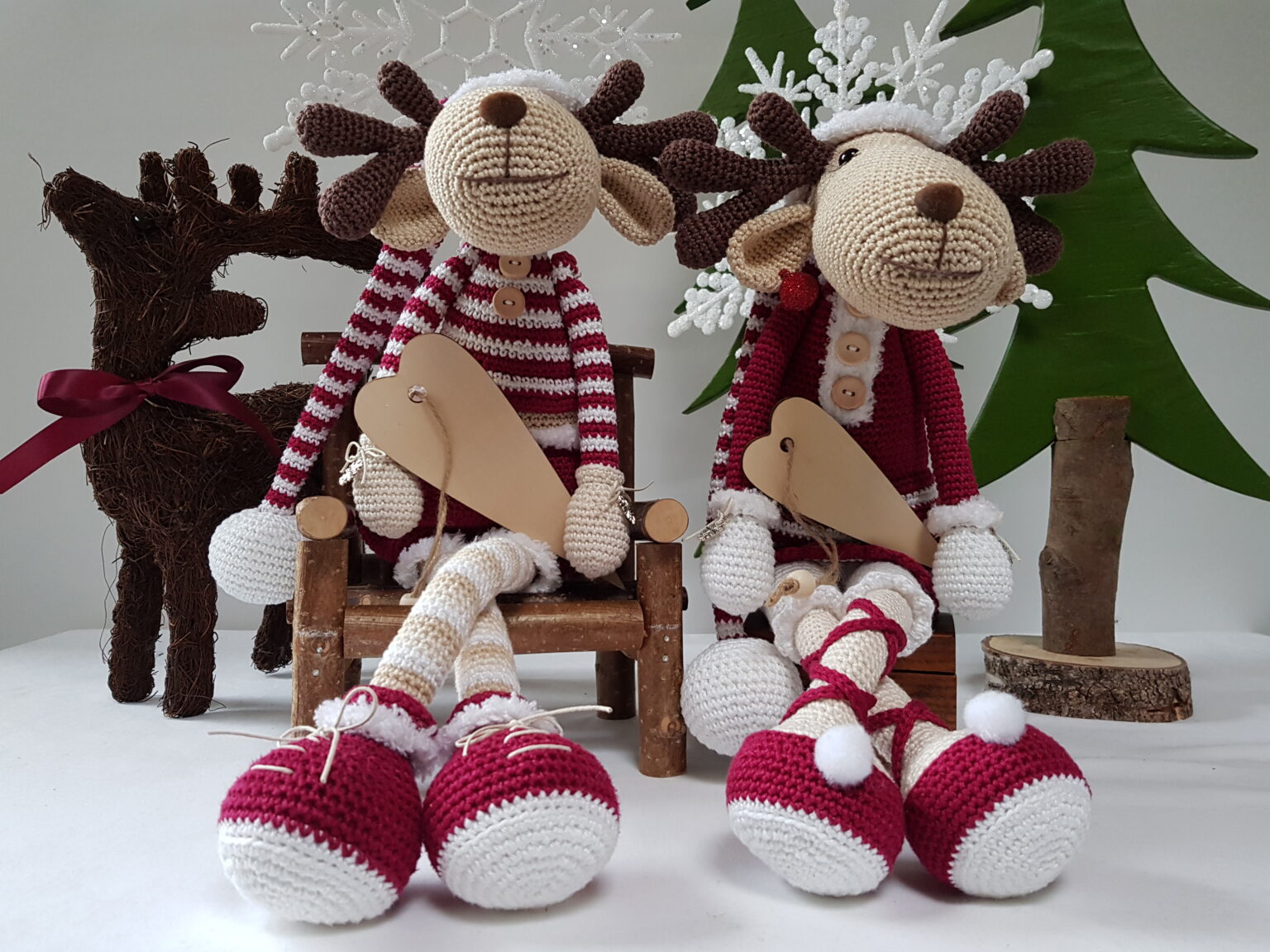 Opskrift på hæklet slaske Rensdyr | Emanladesign